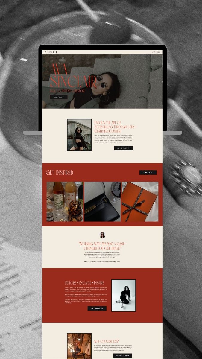 Ava Sinclair Web Design By Katie Adorable Co In 2024 Web Design Professional Website Design