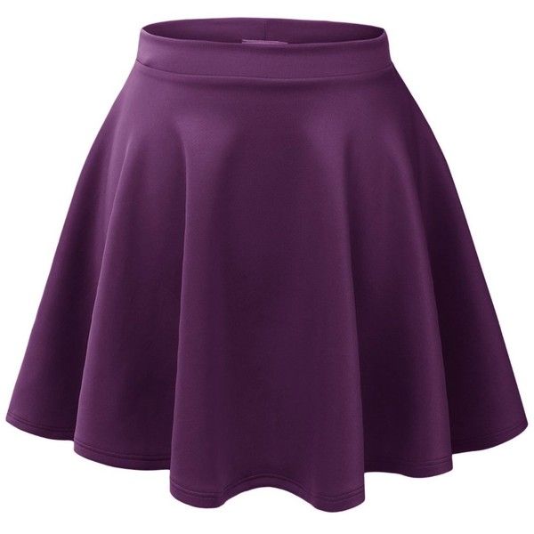 Mbj Womens Basic Versatile Strechy Flared Skater Skirt Flared Skater