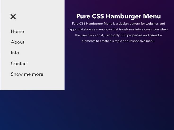 Responsive Hamburger Menu CSS Only Responsive Hamburger Menu CSS Only