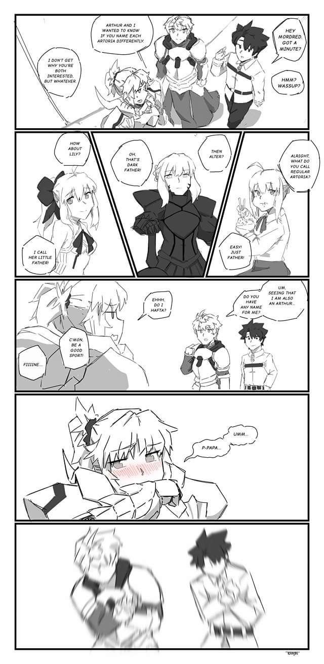 Mordred And Fathers Anime Memes Funny Anime Funny Fate