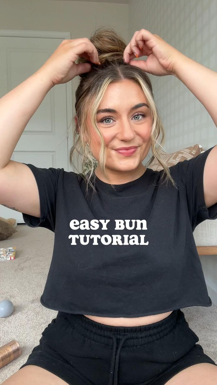Easy Bun Tutorial Bun Hairstyles Hair Styles Bun Tutorial