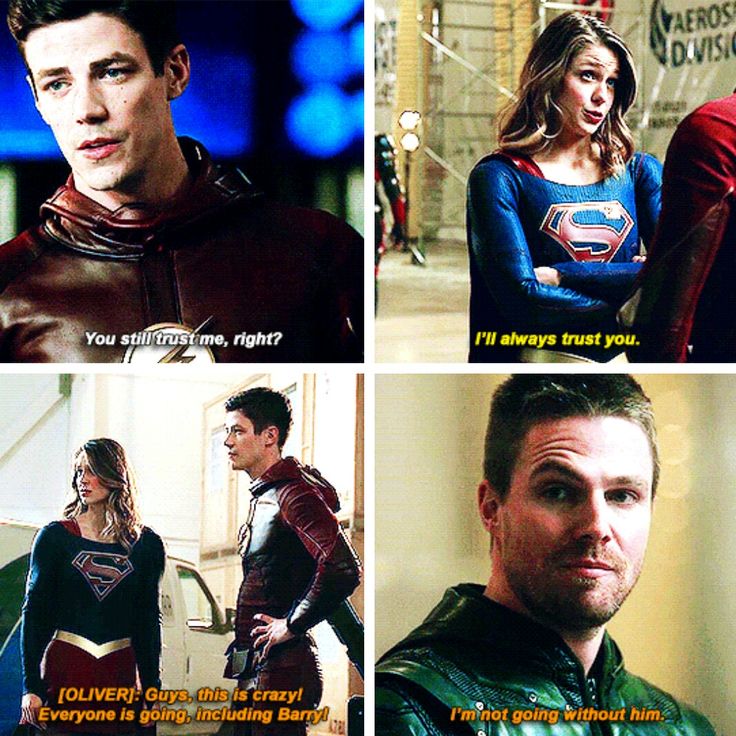 Oliver And Kara Supporting Barry Team Arrow In Theflash 3x08 Crossover Part 1 Supergirl