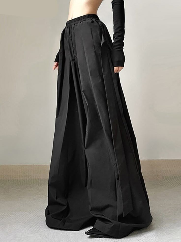 Lanfubeisi Techwear Gothic Baggy Casual Wide Leg Pants Y2k Streetwear High Waist Cargo Trousers
