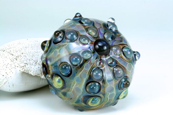 Handmade Lampwork Blown Boro Glass Sea Urchin Bead Pendant By Etsy Lampwork Beaded Pendant
