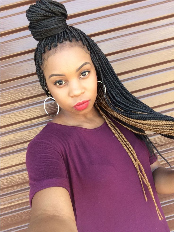 Box Braids With Color In The Front