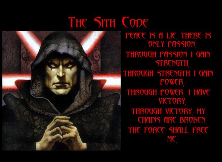 The Sith Code Peace Is A Lie Star Wars Geek Sith