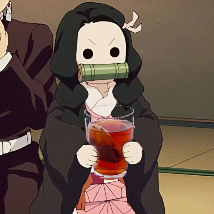 Nezuko Drink A Cup Of Tea Anime Tea In 2023 Japanese Cartoon Art Anime Slayer Anime