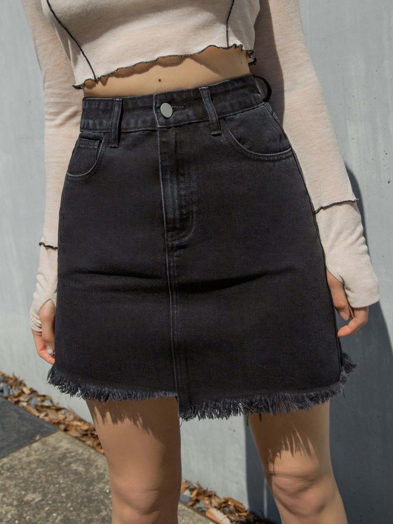 Dazy Raw Hem Denim Skirt In 2023 Denim Skirt Denim Women Denim Skirt Women