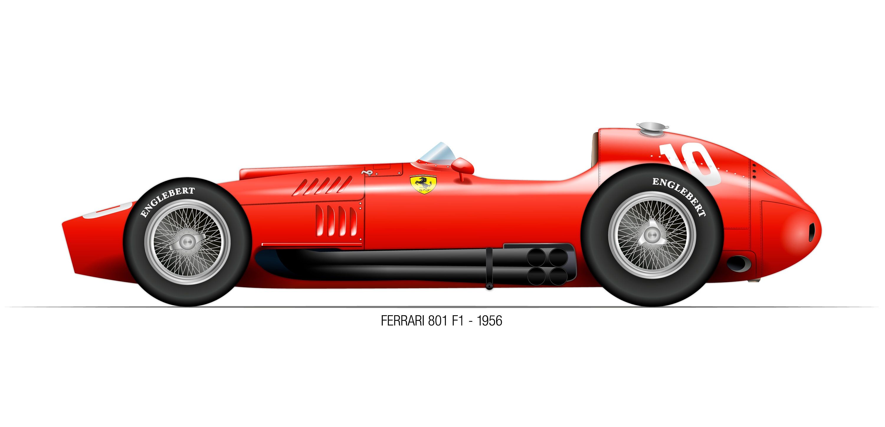Ferrari 801 F1 Year 1956 Vintage Sport Car Formula One Illustration Ferrari Vintage Sports
