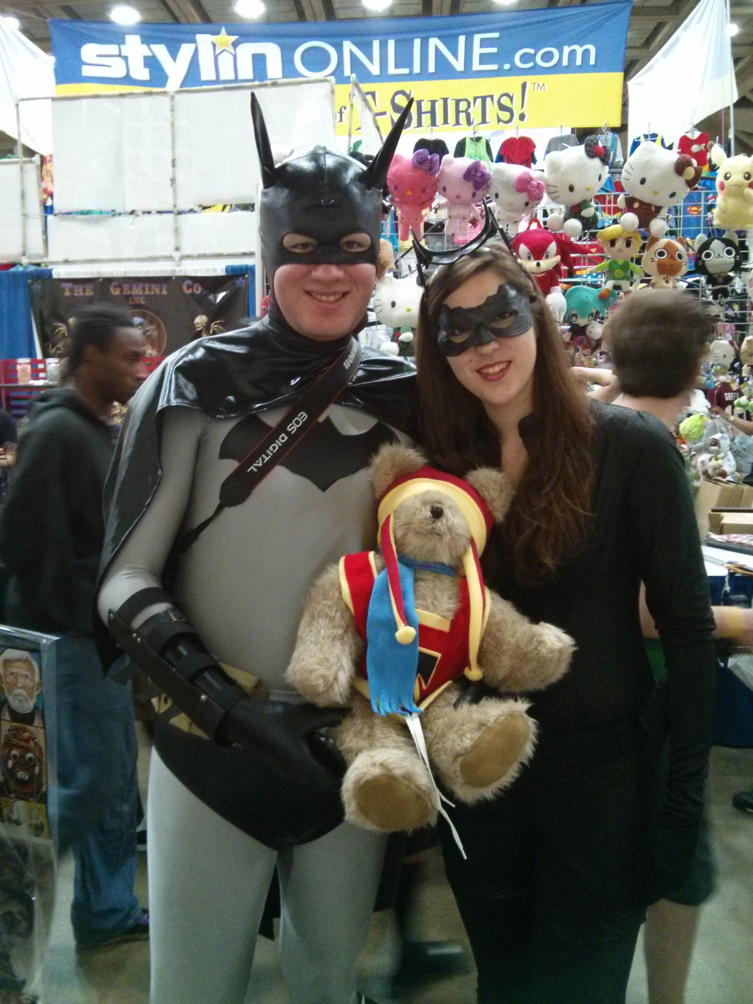 Tristan The Teddy Bear Meets Batman And Catwoman At Baltimore Comic Con Bcc2013 Batman And