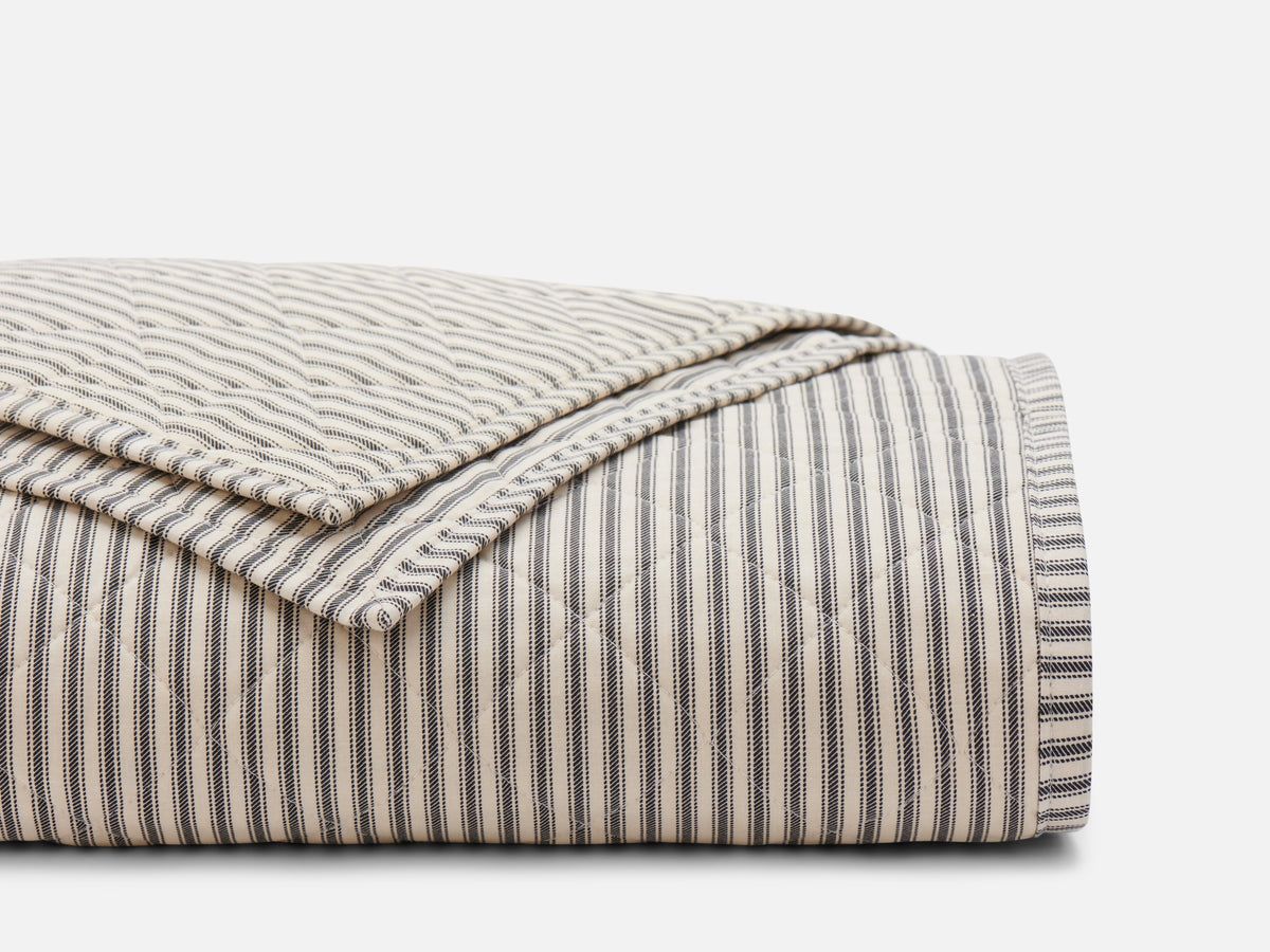 Ticking Stripe Classic Quilt Red Land Cotton Ticking Stripe Bedding