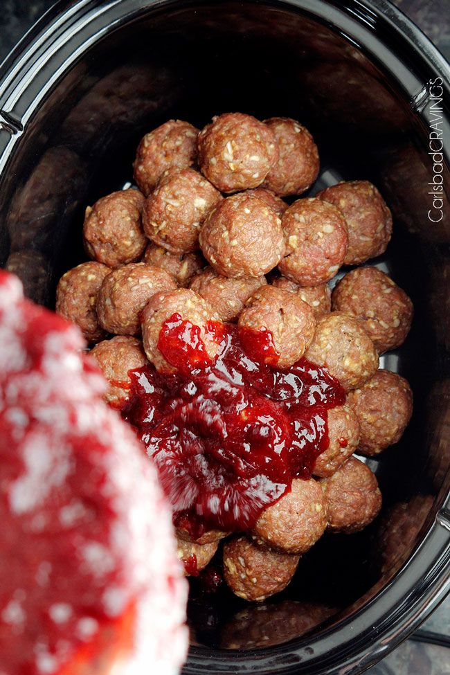 Sweet And Spicy Cranberry Meatballs Slow Cooker Carlsbad Cravings