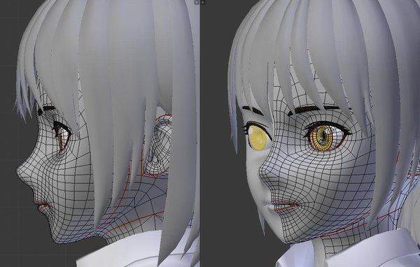 Anime Manga 3d Hair 3d 모델링 와이어 프레임 3d 캐릭터