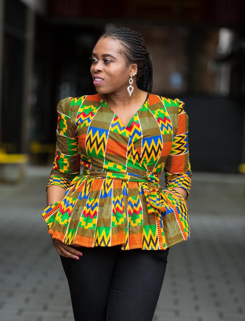 Ankara Peplum Top African Print Top Wrap Top African Print Tops