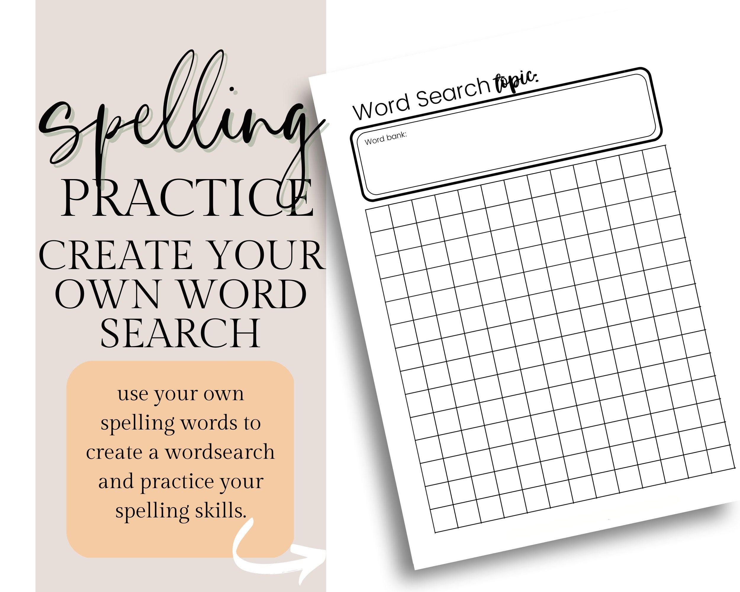 Create Your Own Wordsearch, Spelling Activity Worksheet Homeschool ... Create Your Own Wordsearch, Spelling Activity Worksheet Homeschool ...