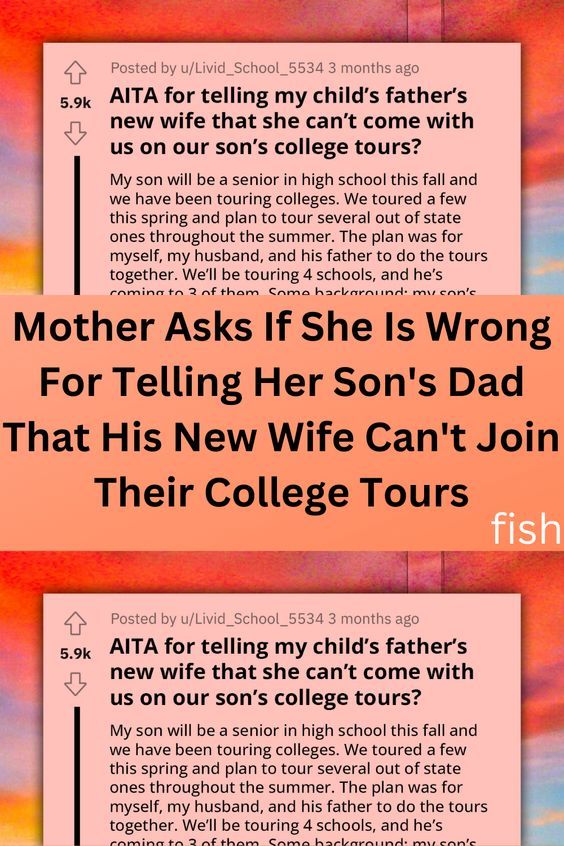 Mother Asks If She Is Wrong For Telling Her Son S Dad That His New Wife