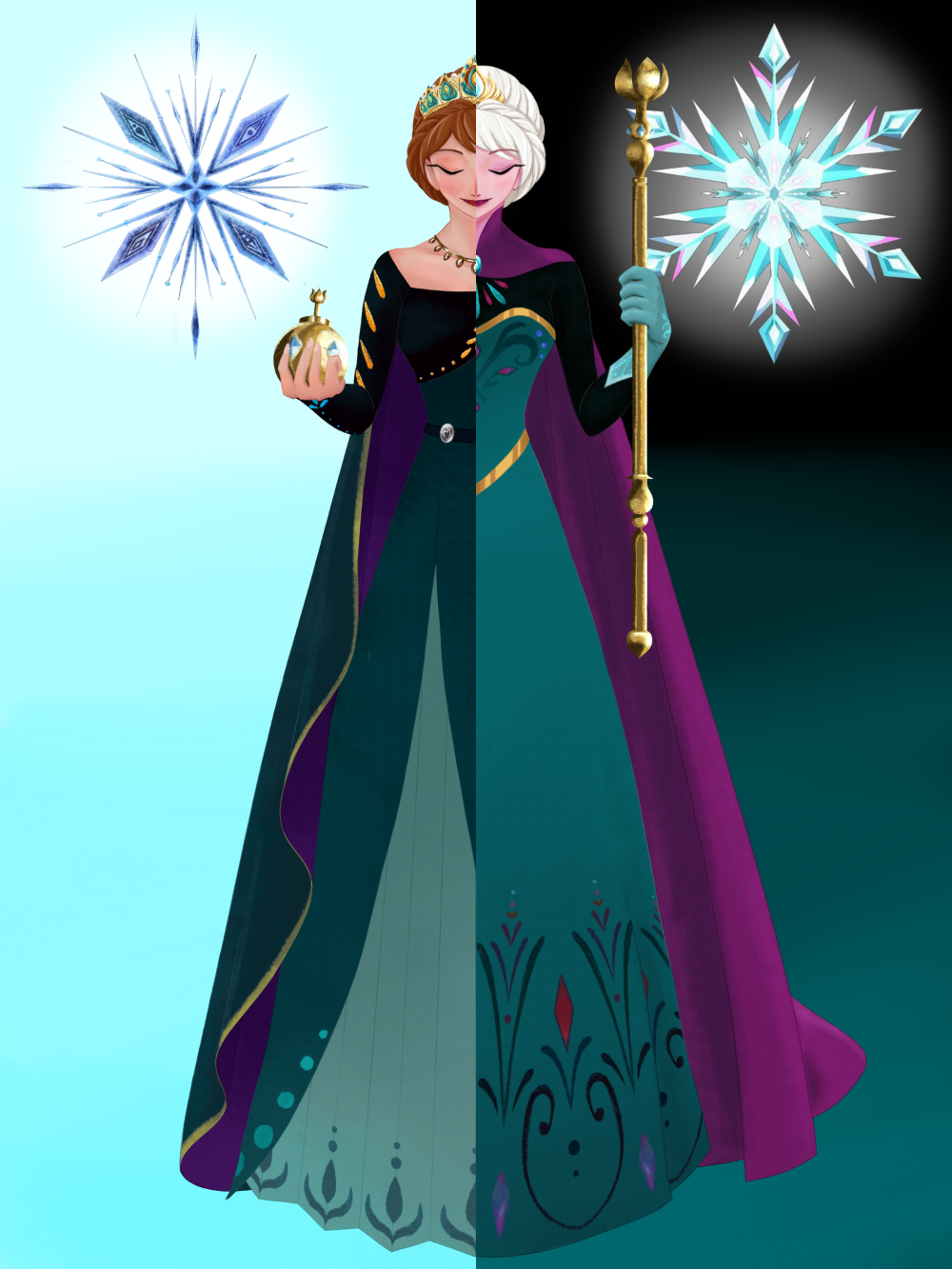 Frozen Queen Elsa And Anna By Allhailthefandom On Deviantart Frozen Disney Movie Disney