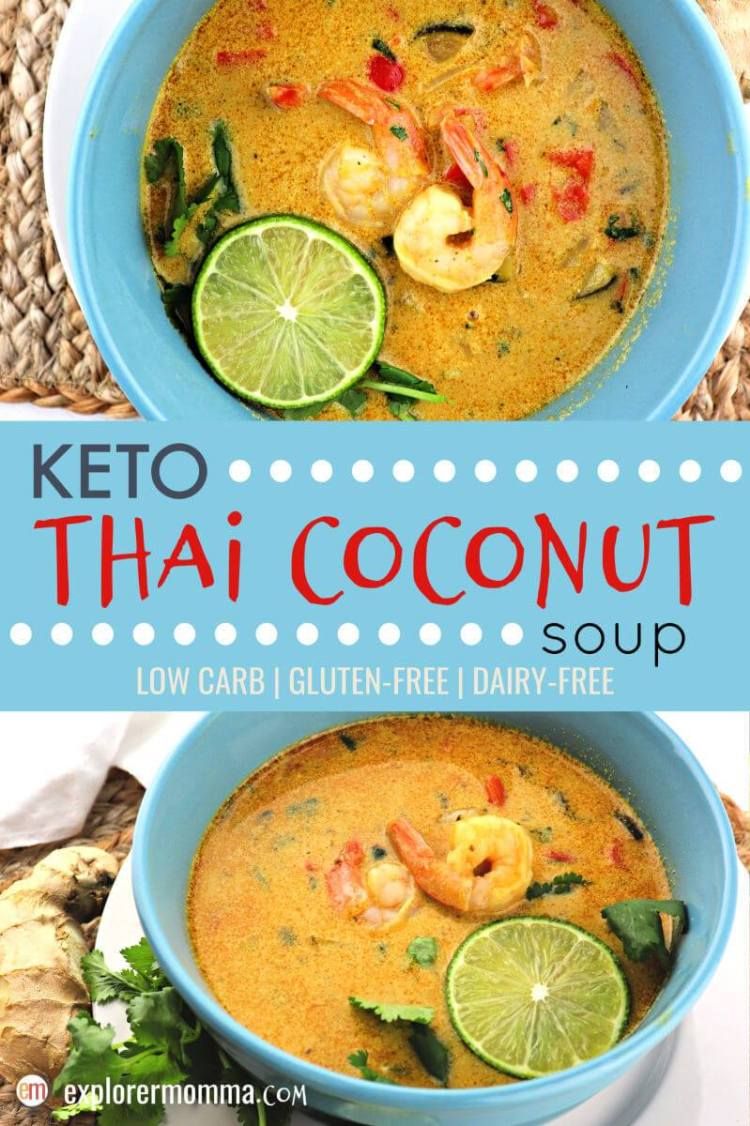 Low Carb Keto Thai Coconut Soup Recipe Thai Coconut Soup Coconut Soup Healthy Low Carb Recipes