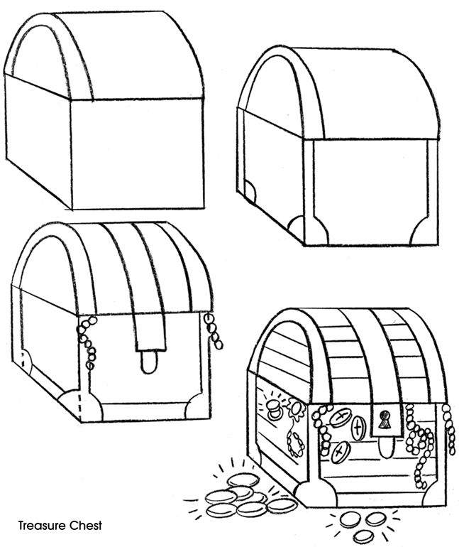 Coloriage Coffre Aux Tresors - idées de coloriage Coloriage Coffre Aux Tresors - idées de coloriage