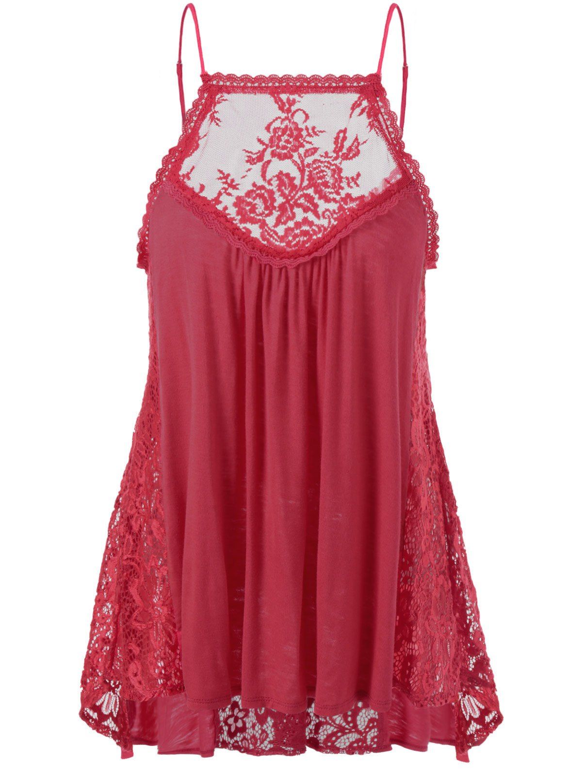 Lace Panel Tank Top Fashion Tank Tops Clothes Design