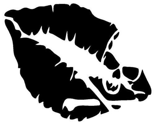 Skull Lips Kiss Mark Pvc Decal Car Sticker Automotivo Window Decor