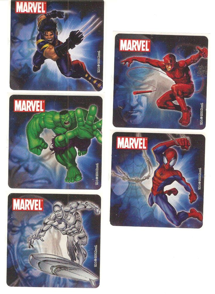 Sandylion Vintage Marvel Super Hero Spider Man The Hulk Sticker Lot Of