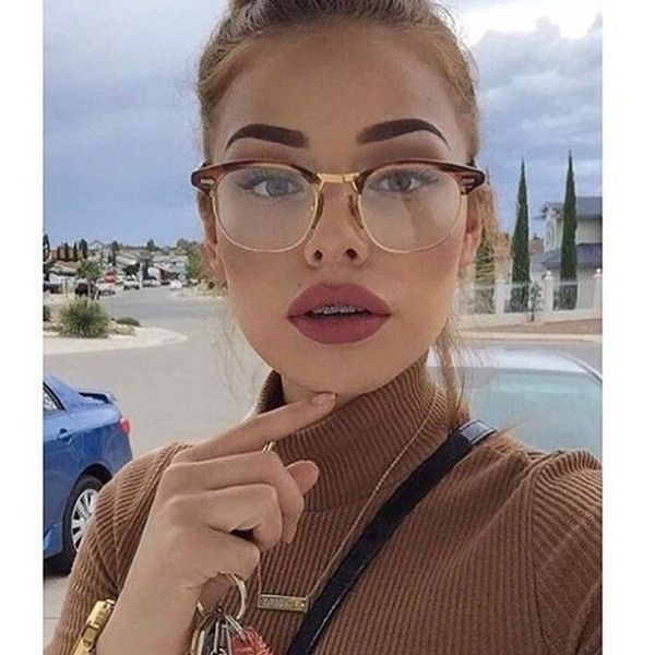 Vintage Inspired Classic Half Frame Glasses Maquillaje Con Gafas