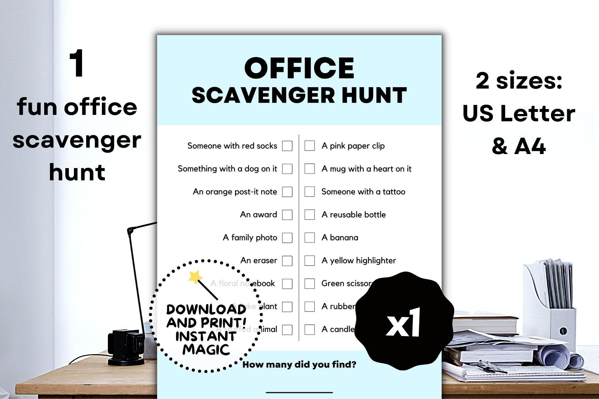 A Fun Printable Scavenger Hunt For The Office Perfect As An