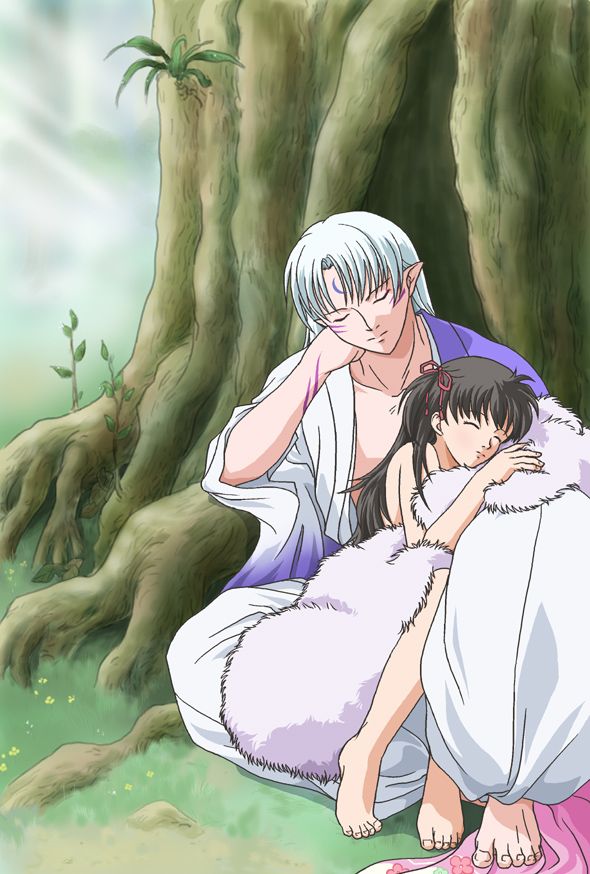 Couple Inuyasha Rininuyasha Sesshoumaru Sleeping Tagme Tree Inuyasha Rin Rin And Sesshomaru