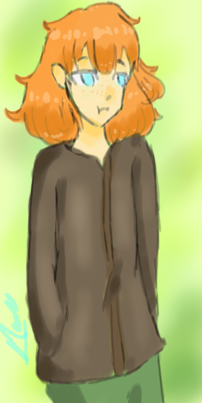 Yo This Is A Drawing Of The Very Rare Combination Of Features Blue Eyes And Red Hairor