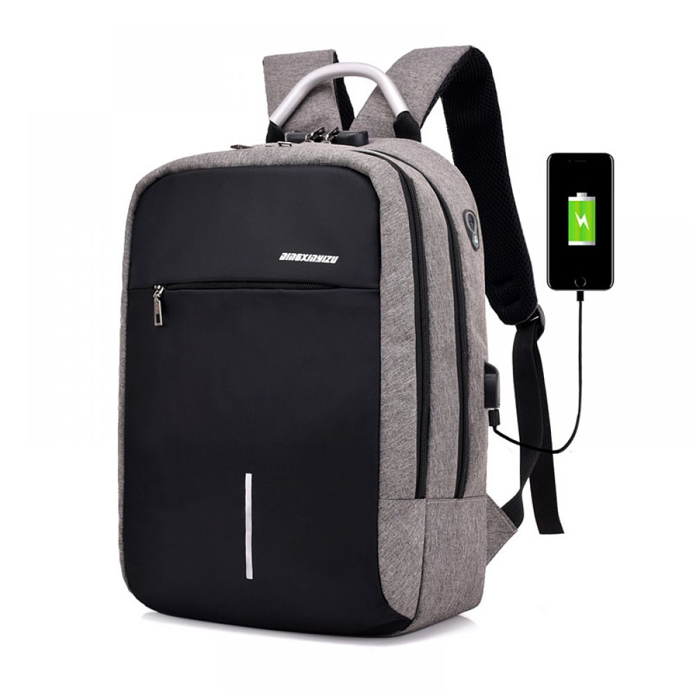 Two Tone Smart Backpack With Usb Port People Gadgets Anti Theft Backpack Travel Laptop