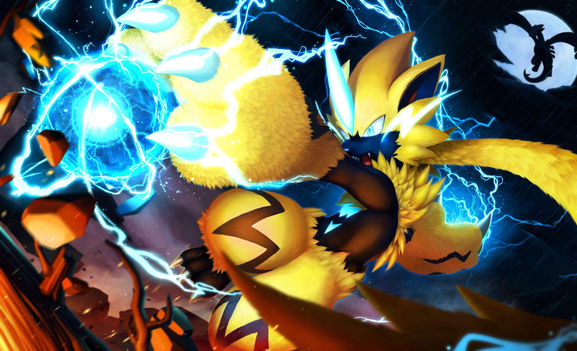 Fire Fighting Lightning Zeraora By Sonicolas On Deviantart