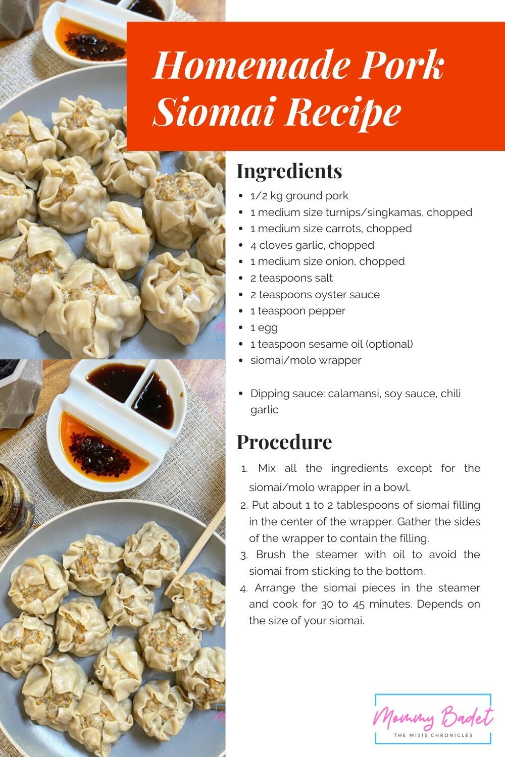 Pork Siomai Recipe Pork Siomai Recipe Recipes Ingredients Recipes