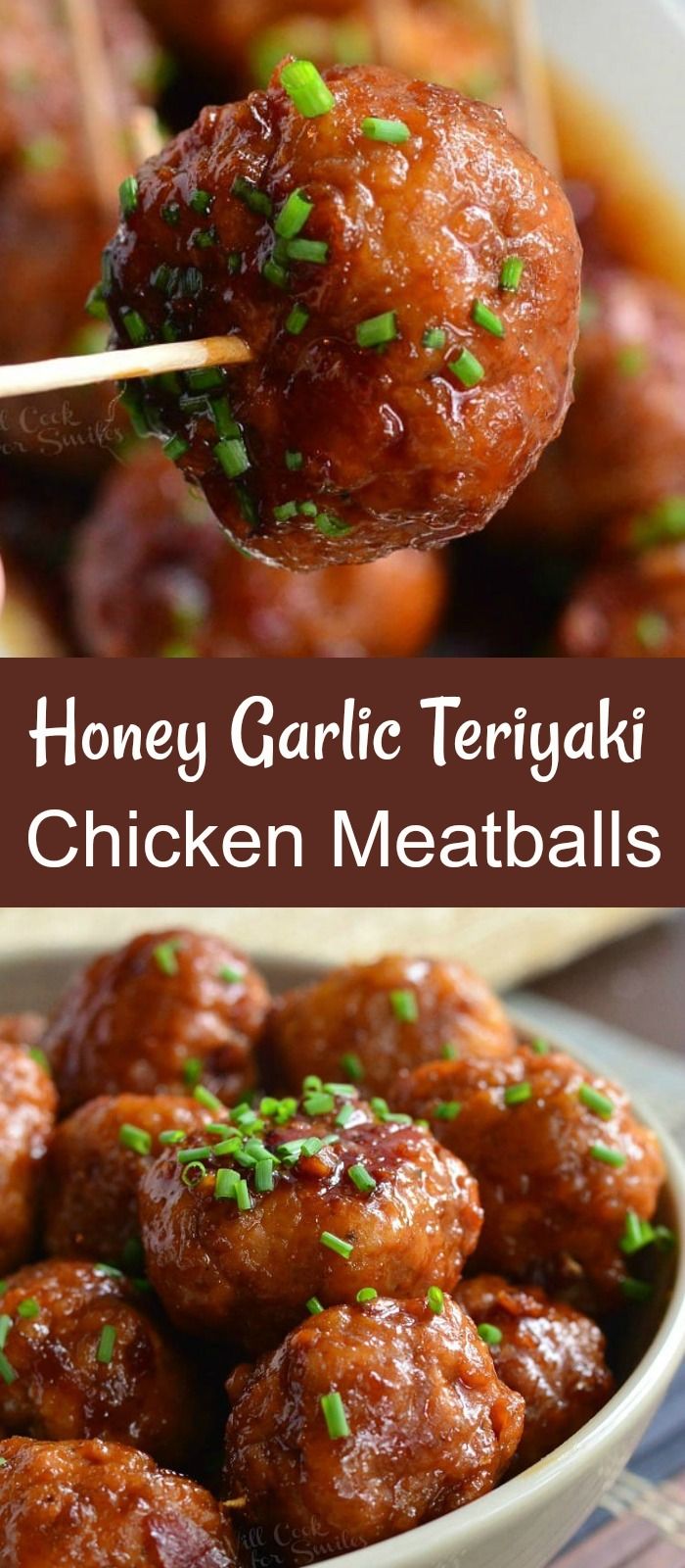 Honey Garlic Teriyaki Chicken Meatballs These Juicy Chicken Meatballs