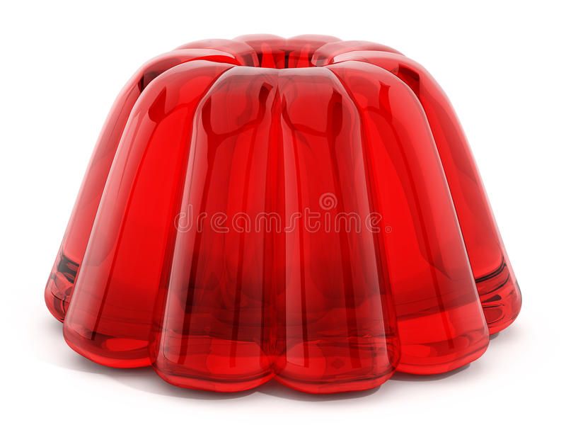 Red Jelly Isolated On White Background 3d Illustration Stock Illustration Illustration Of