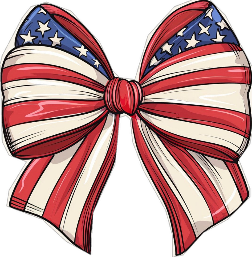 Usa Coquette Bow Png 4th Of July Png Summer Png Coquette 4th Of July Red White Blue Png