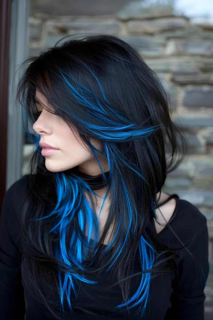 23 Gorgeous Blue Highlights Hairstyles To Transform Your Look In 2024 Creative Hair Color