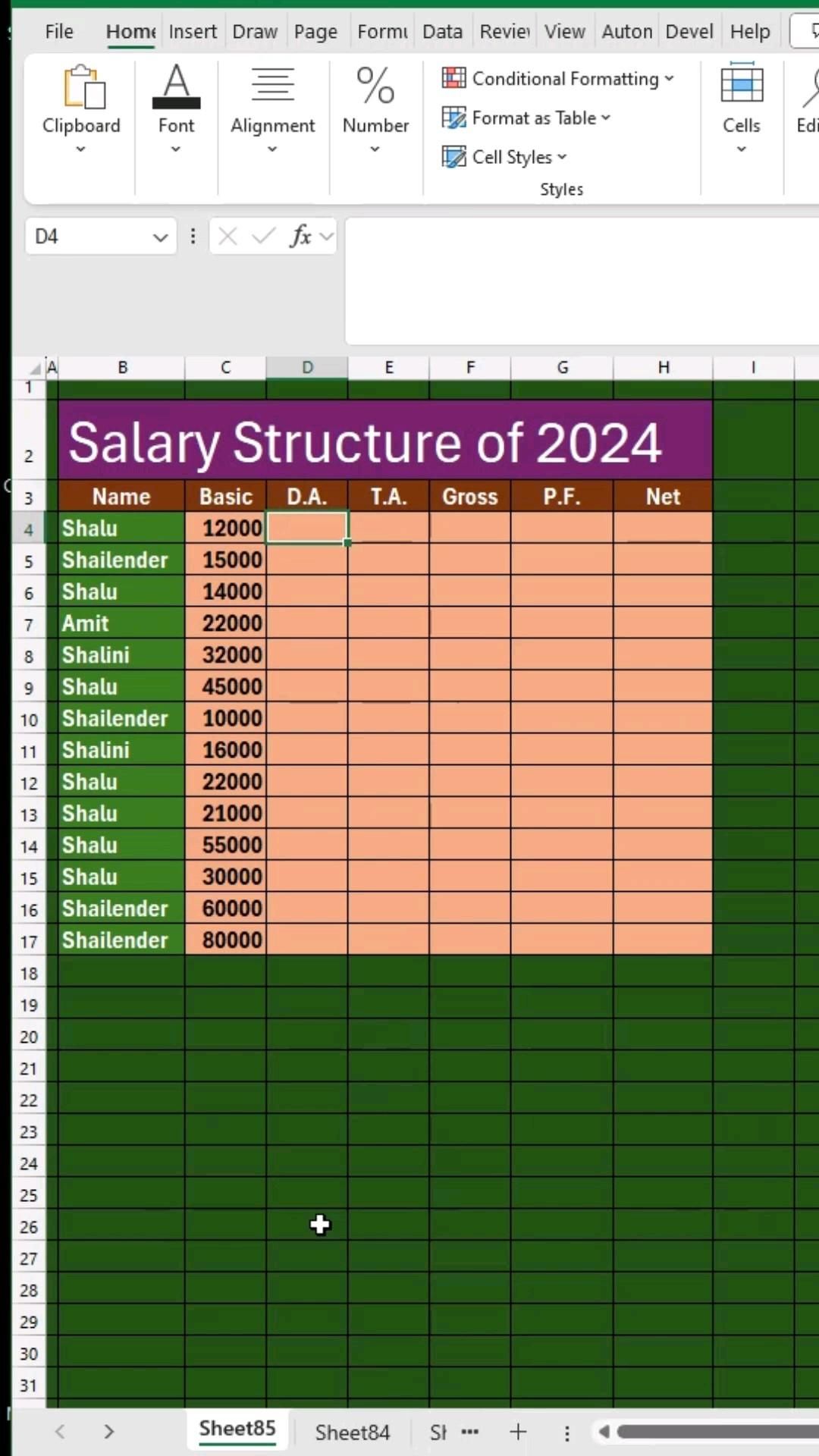 How To Make A Salary Sheet In Excel Pro Tips And Tricks Excel Exceltips Tutorial Artofit