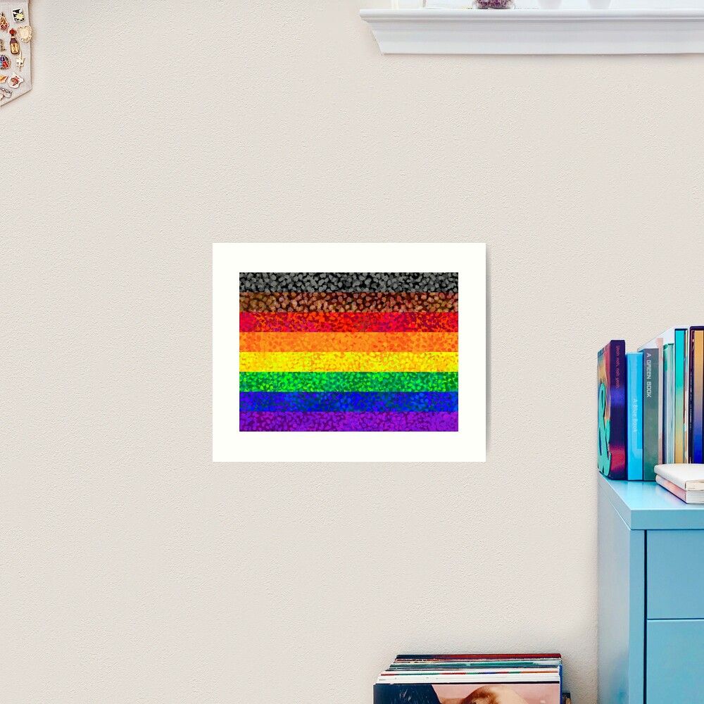 Philly Rainbow Pride Flag Seurat Inspired Art Print By Rachael Garcia