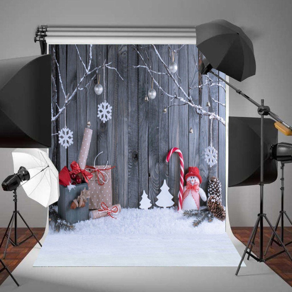 Kate 7x5ft Christmas Tree Backdrop Photography White Brick Fireplace