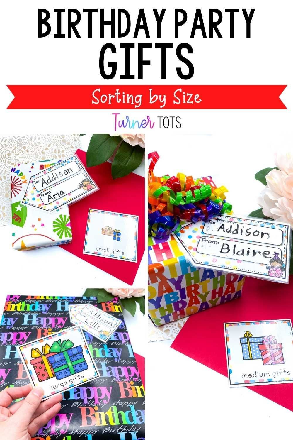 Birthday Party T Sorting Activity