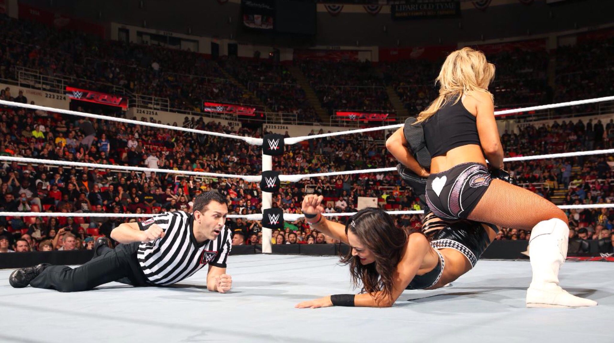 Wwe The Bella Twins Divas Champion Nikki Bella And Brie Bella Vs Alicia Fox And Natalya Bella