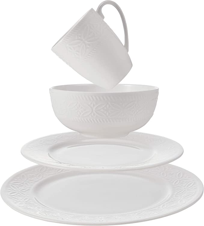 Mikasa Indira Chip Resistant 16-Piece Dinnerware Set Mikasa Indira Chip Resistant 16-Piece Dinnerware Set