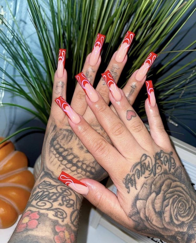 Pin Elianox Ig Erynmaund Simple Acrylic Nails Long Square Acrylic