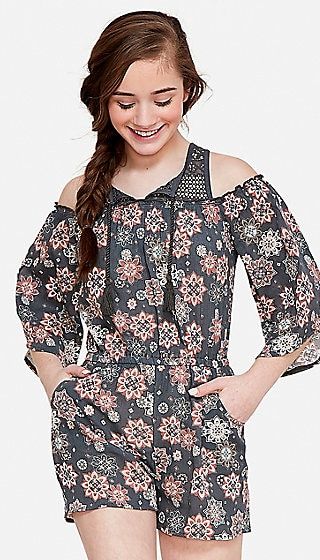 Crochet Cold Shoulder Romper Justice Girls Dress Shop Girls