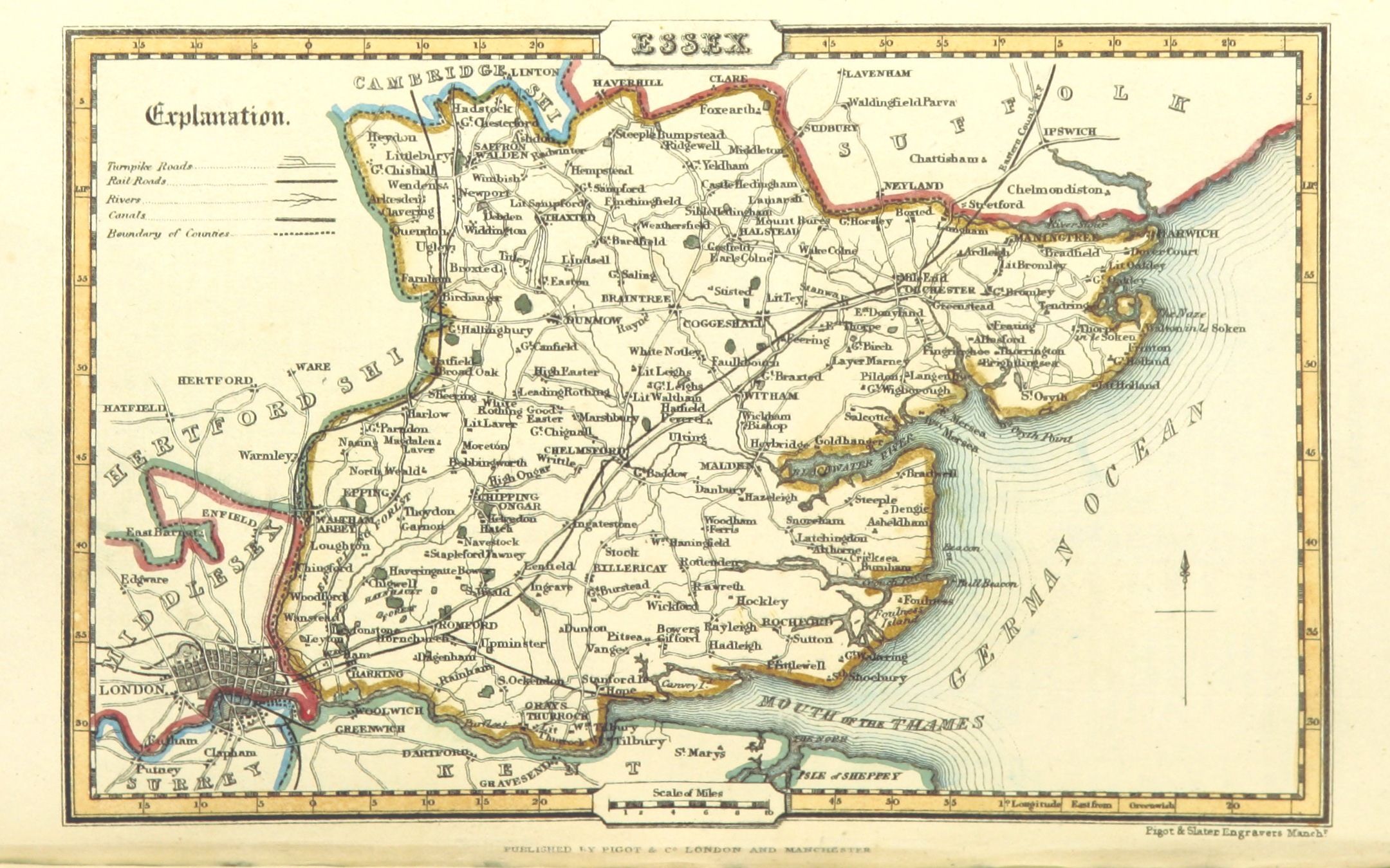 Map Of Essex England 1842 Old Maps Map Vintage World Maps