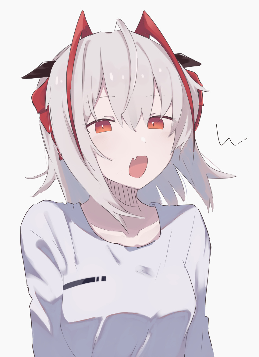 Safebooru 1girl Absurdres Ahoge Arknights Breasts Character Name Collarbone Demon Horns