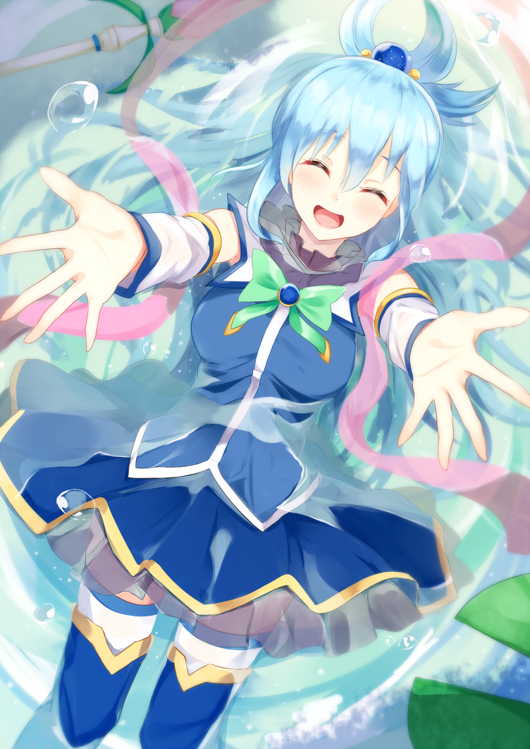 いがくせいigakusei Kai Fine Art Aqua Konosuba Aqua Art Kawaii Anime Girl Anime Art Girl