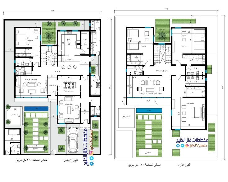مخطط بيت سكني في الباحة مساحة الأرض الإجمالية 450 م2 الدور الأرضي الملحق 270 م2 In 2022