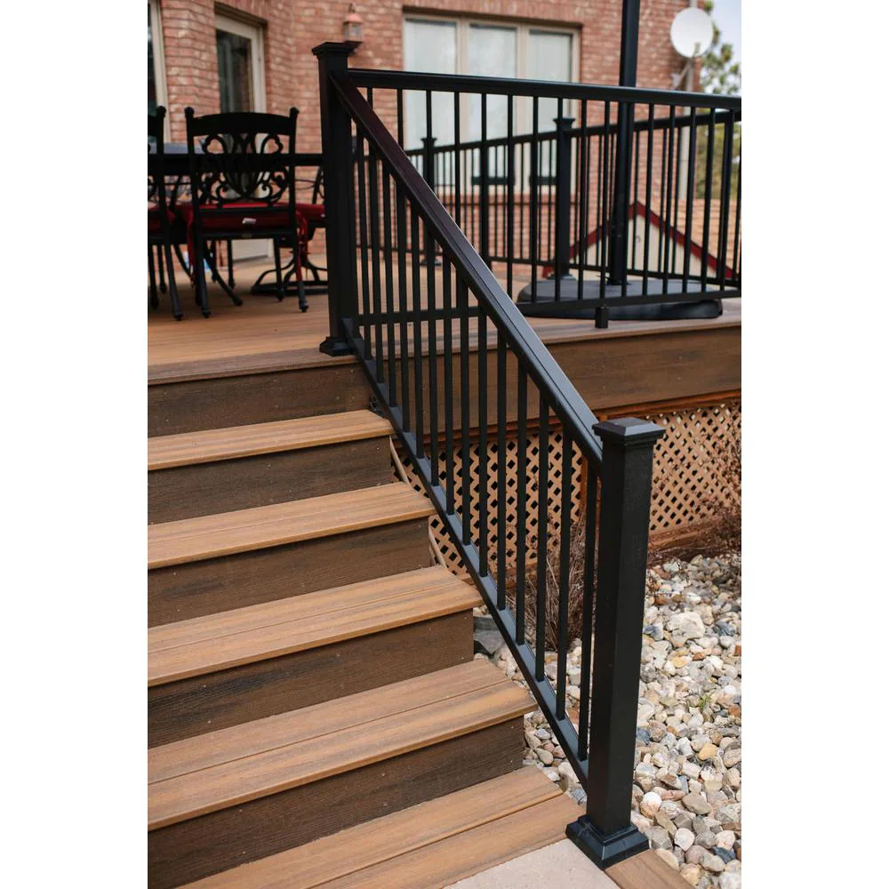 Aria Railing 36 In X 6 Ft Black Powder Coated Aluminum Preassembled